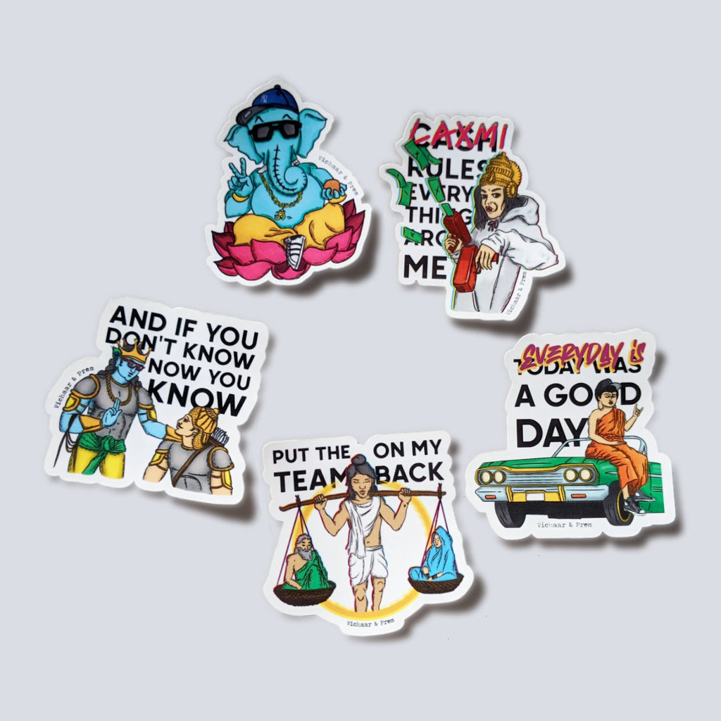 'Love, Hip-Hop and Deities' Sticker Set – Vichaar & Prem